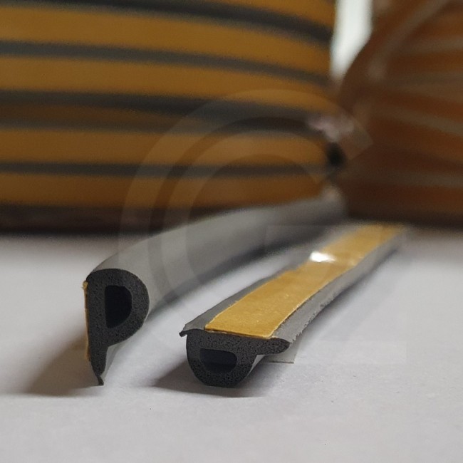 Tochtband sponsrubber | Celrubber P profiel | Grijs | 5,5 x 9 mm | per ...